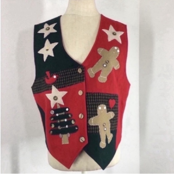 Vintage Wool Felt Christmas vest | Jackets & Coats | Vintage Wool Felt ...